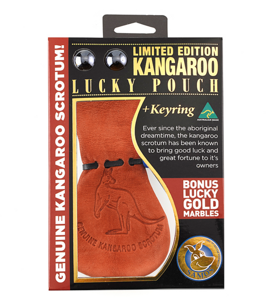 Limited Edition Kangaroo Scrotum Lucky Pouch – Bonus Lucky Gold Marble ...