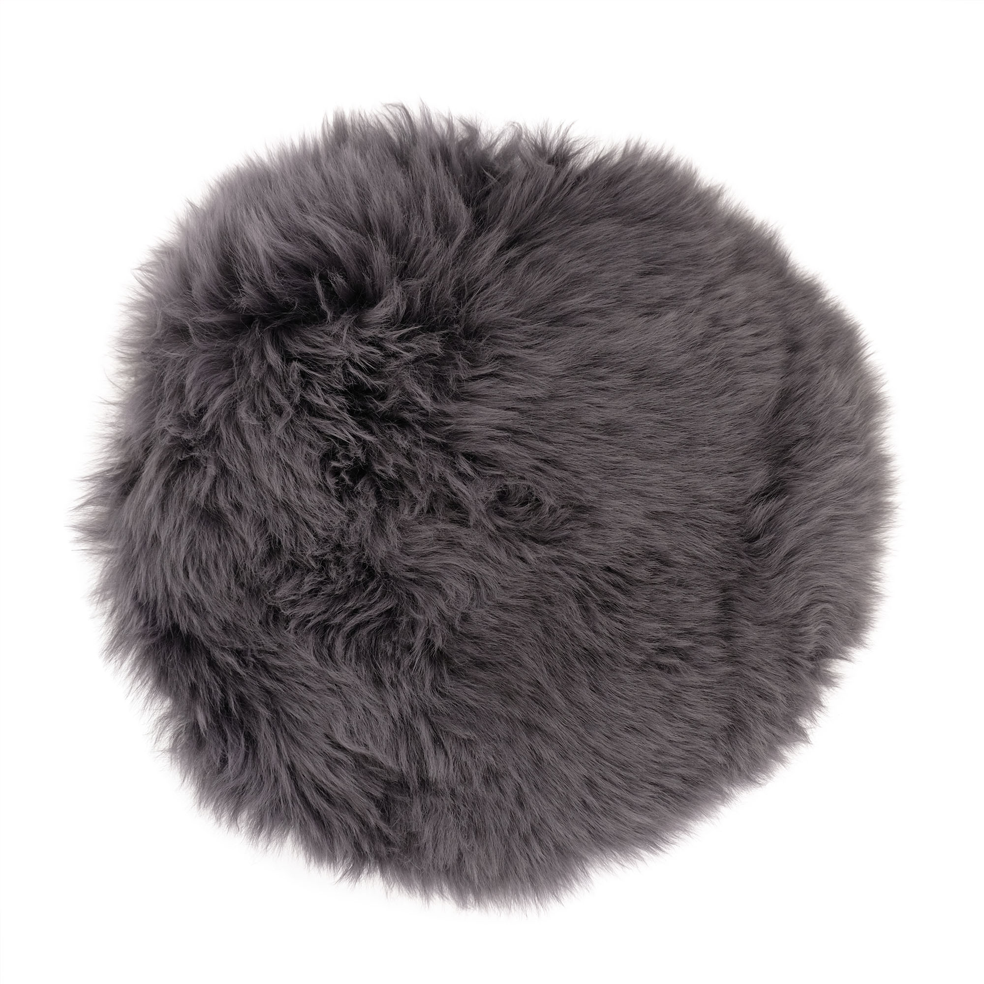 Round Chair Mat Long Wool - Steel - 14.5" Diameter - Australian Merino ...