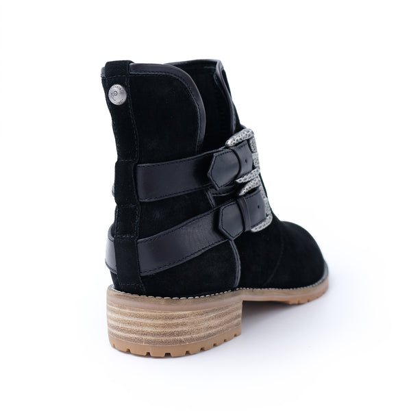 Tyler - Stylish Fashion Sheepskin Boot with Straps and Zip - Genuine A ...